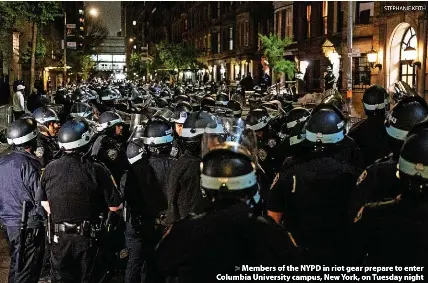 Palestine protesters arrested as NYPD storms Columbia campus - PressReader