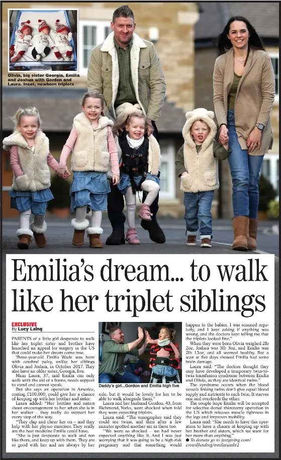 Emilia’s dream... to walk like her triplet siblings - PressReader