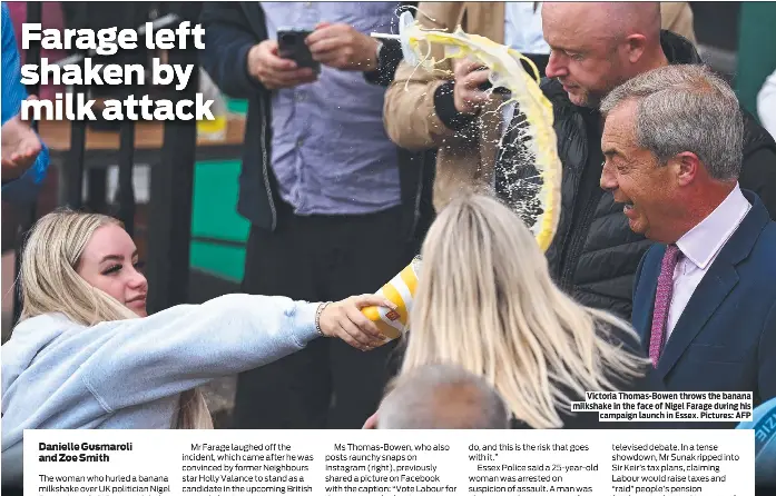 Farage left shaken by milk attack - PressReader