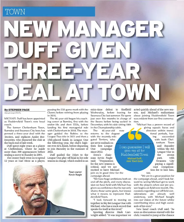 NEW MANAGER DUFF GIVEN THREE-YEAR DEAL AT TOWN - PressReader
