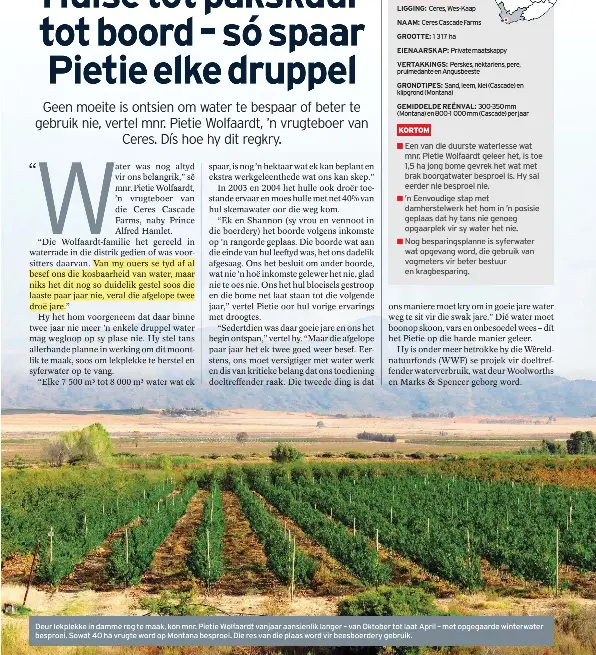 Só spaar Ceres-plaas elke druppel water - PressReader