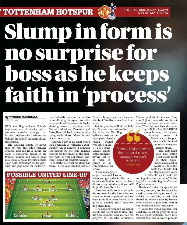 Slump in form is no surprise for boss as he keeps faith in ‘process’ - PressReader