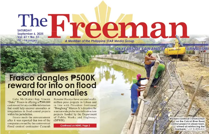 Frasco dangles ₱500K reward for info on flood control anomalies - PressReader