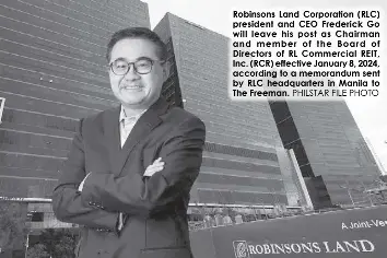 Robinsons Land exec resigns after presidenti­al appointmen­t - PressReader
