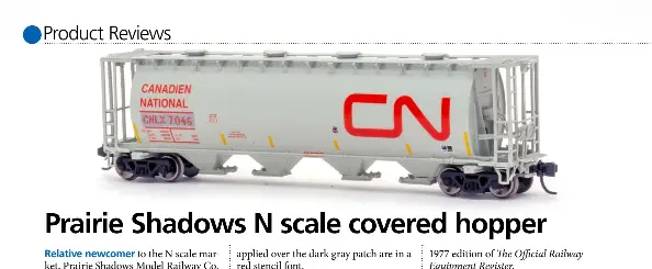 Prairie Shadows N scale covered hopper - PressReader