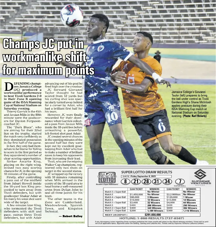 Champs JC put in workmanlik­e shift for maximum points - PressReader