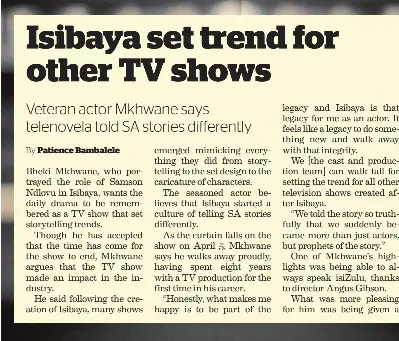 Curtain falls on much-loved drama Isibaya - PressReader