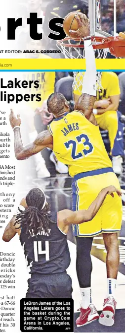 LeBron leads epic Lakers fightback versus Clippers - PressReader