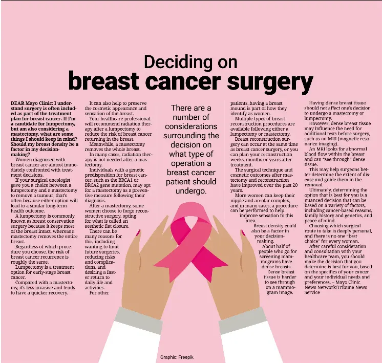 Deciding on breast cancer surgery - PressReader