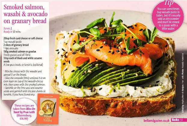 Smoked salmon, wasabi & avocado on granary bread - PressReader
