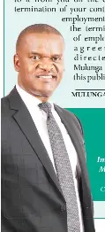 Mulunga’s salary in jeopardy - PressReader