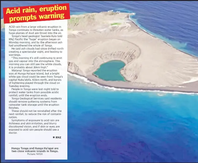 Acid rain, eruption prompts warning - PressReader