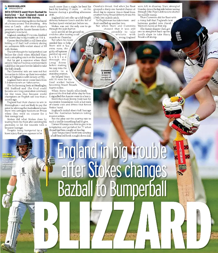 England in big trouble after Stokes changes Bazball to Bumperball BLIZZARD - PressReader