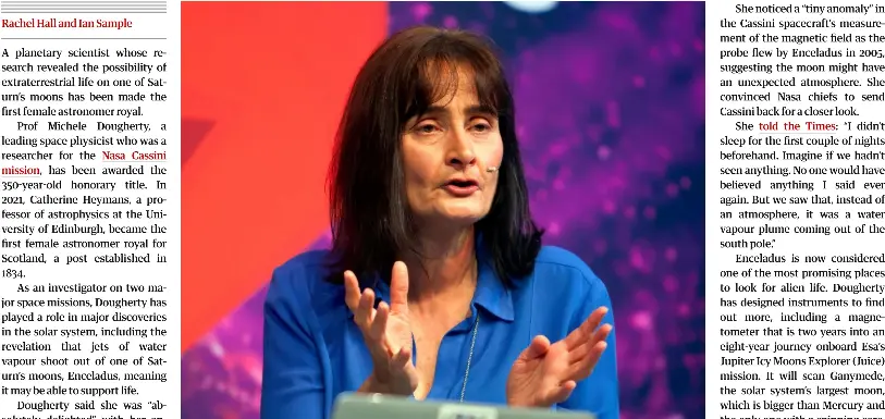 Planetary scientist Michele Dougherty made first female UK astronomer ...