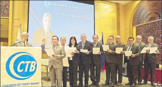 BSP CHIEF INDUCTS CHAMBER OF THRIFT BANKS BOARD: - PressReader