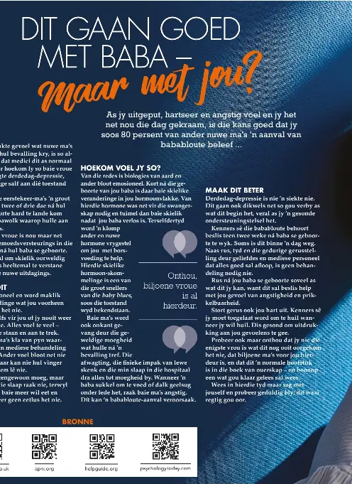 Dit gaan goed met baba – maar met jou? - PressReader