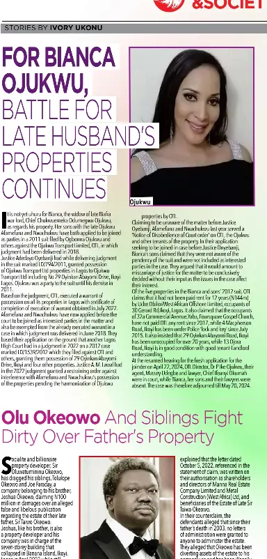 Olu Okeowo And Siblings Fight Dirty Over Father's Property - PressReader