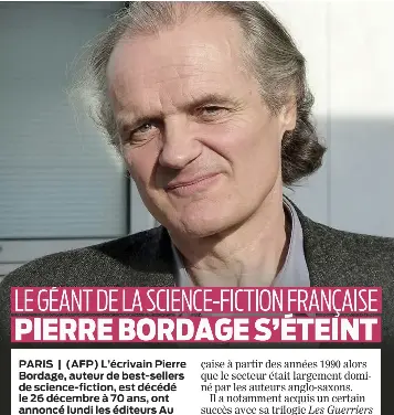 LE GÉANT DE LA SCIENCE-FICTION FRANÇAISE PIERRE BORDAGE S’ÉTEINT ...