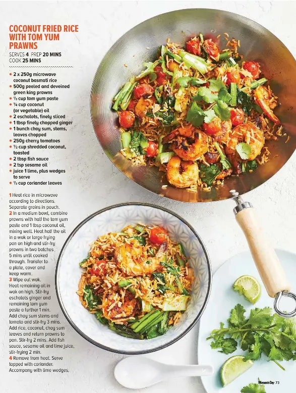 COCONUT FRIED RICE WITH TOM YUM PRAWNS - PressReader