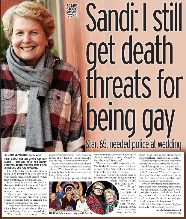 Sandi: I still get death threats for being gay - PressReader