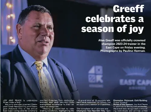 Greeff celebrates a season of joy - PressReader
