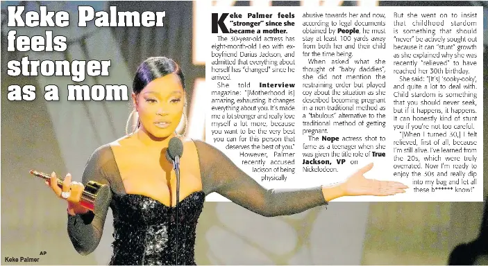 Keke Palmer feels stronger as a mom - PressReader