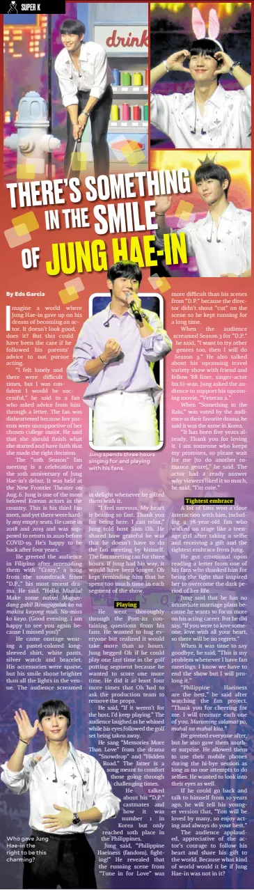 THERE’S SOMETHING IN THE SMILE OF JUNG HAE-IN - PressReader