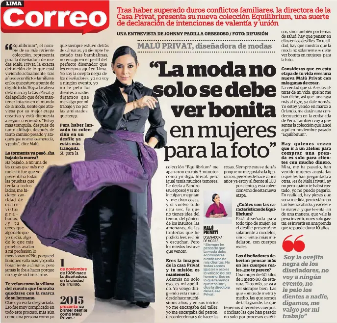 “La moda no solo se debe ver bonita en mujeres para la foto” - PressReader