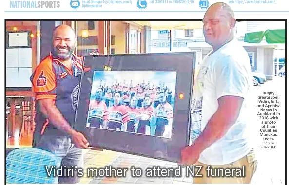Vidiri’s mother to attend NZ funeral - PressReader