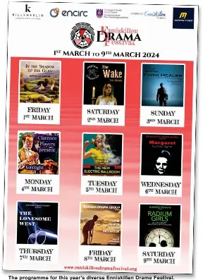 Enniskille­n Drama Festival’s nine-day run promises to be another class act - PressReader