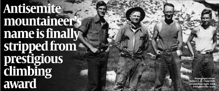 Antisemite mountainee­r’s name is finally stripped from prestigiou­s ...