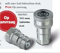 VEILIGE KOPPELINGS VIR HIDROULIES­E TOERUSTING - PressReader