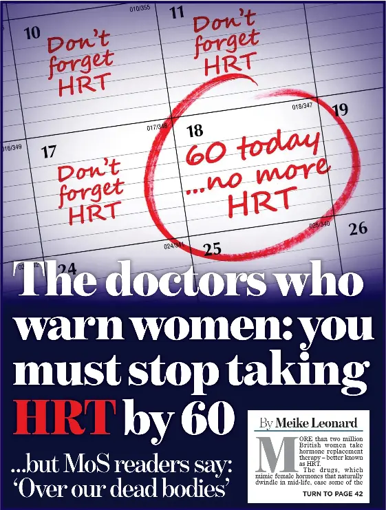 The doctors who warn women: you must stop taking HRT by 60 - PressReader