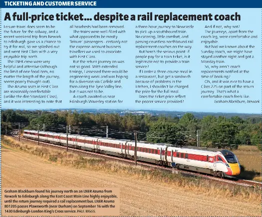 A full-price ticket… despite a rail replacemen­t coach - PressReader