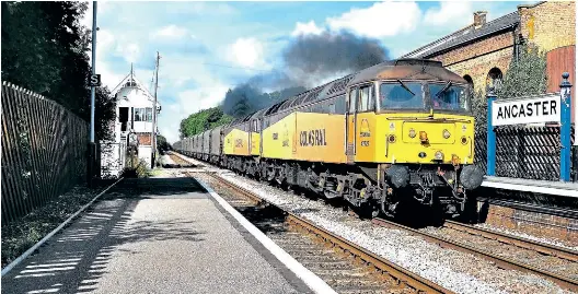 Colas Rail 47727 Rebecca and 47749 Demelza open up at Ancaster with a ...