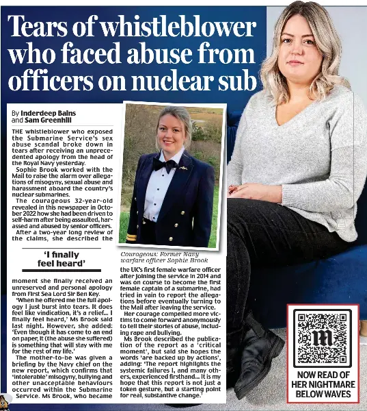 Tears of whistleblo­wer who faced abuse from officers on nuclear sub ...