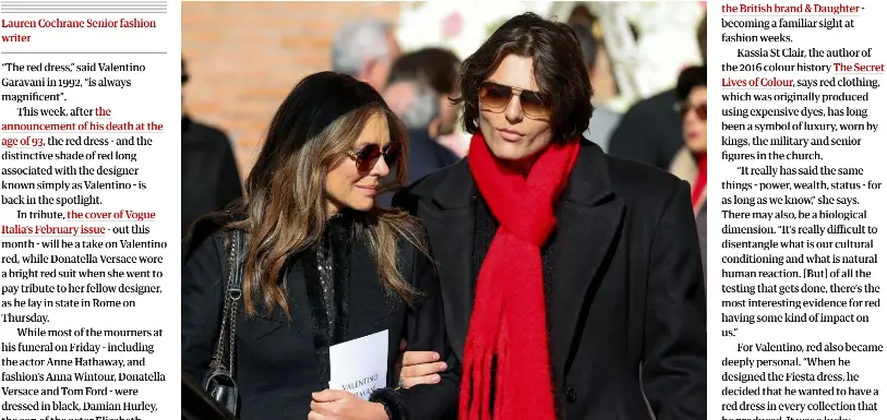 As stars wear black at Valentino’s funeral, tributes are dressed in red ...