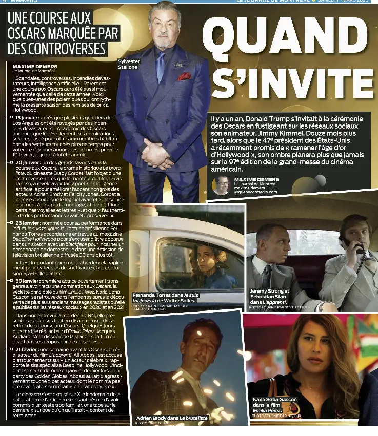 UNE COURSE AUX OSCARS MARQUÉE PAR DES CONTROVERS­ES - PressReader