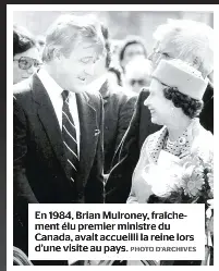 Brian Mulroney souligne le « leadership discret » de la reine - PressReader