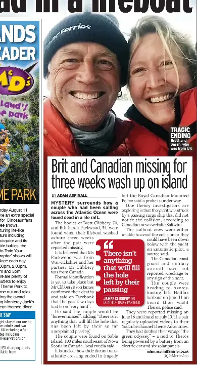 Brit and Canadian missing for three weeks wash up on island - PressReader