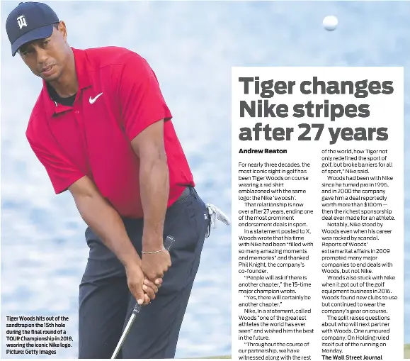 Tiger changes Nike stripes after 27 years - PressReader