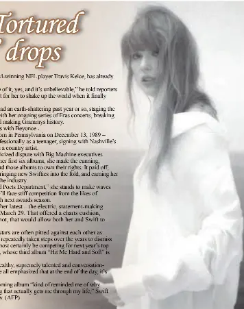 Taylor Swift’s ‘The Tortured Poets Department’ drops - PressReader
