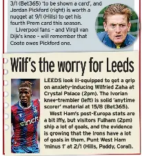 Wilf’s the worry for Leeds - PressReader