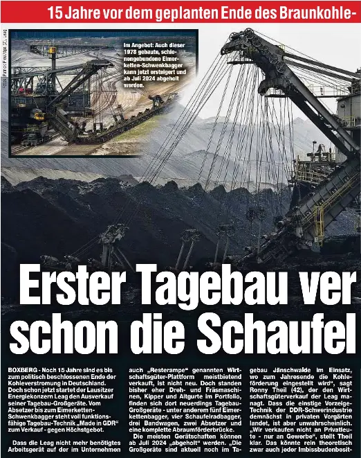 Erster Tagebau ver schon die Schaufel Steigert radbagger - PressReader