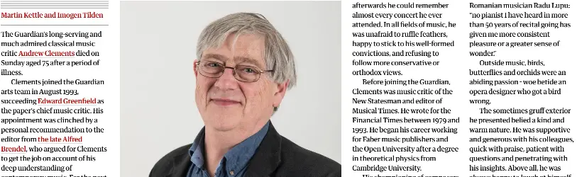 Andrew Clements, Guardian’s classical music critic, dies aged 75 ...