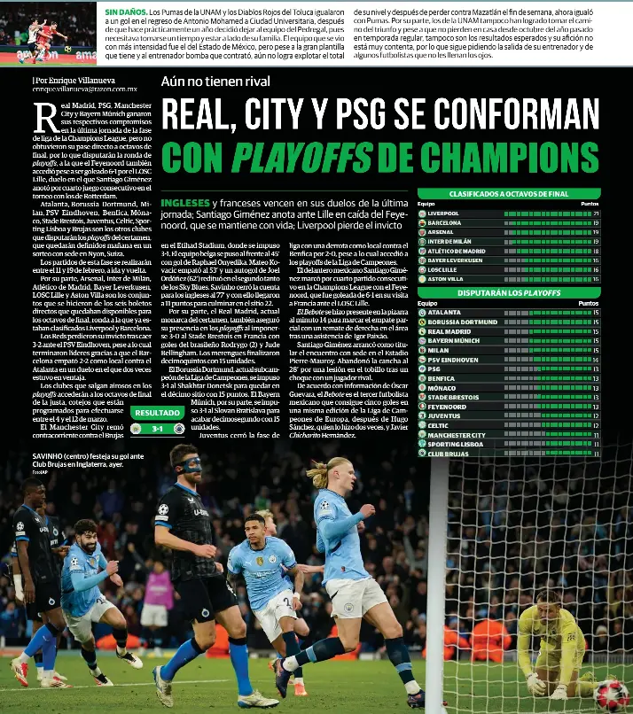 Real, City y psg se conforman CON PLAYOFFS DE CHAMPIONS - PressReader