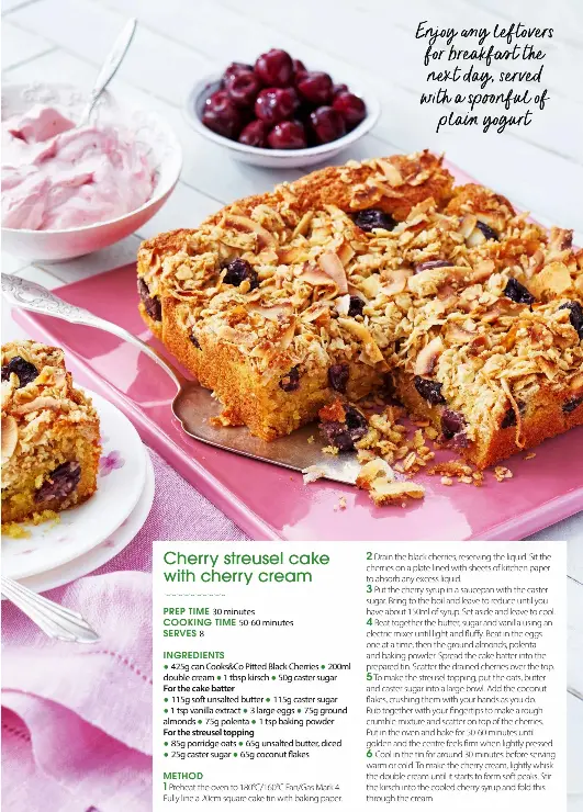 Cherry streusel cake with cherry cream - PressReader