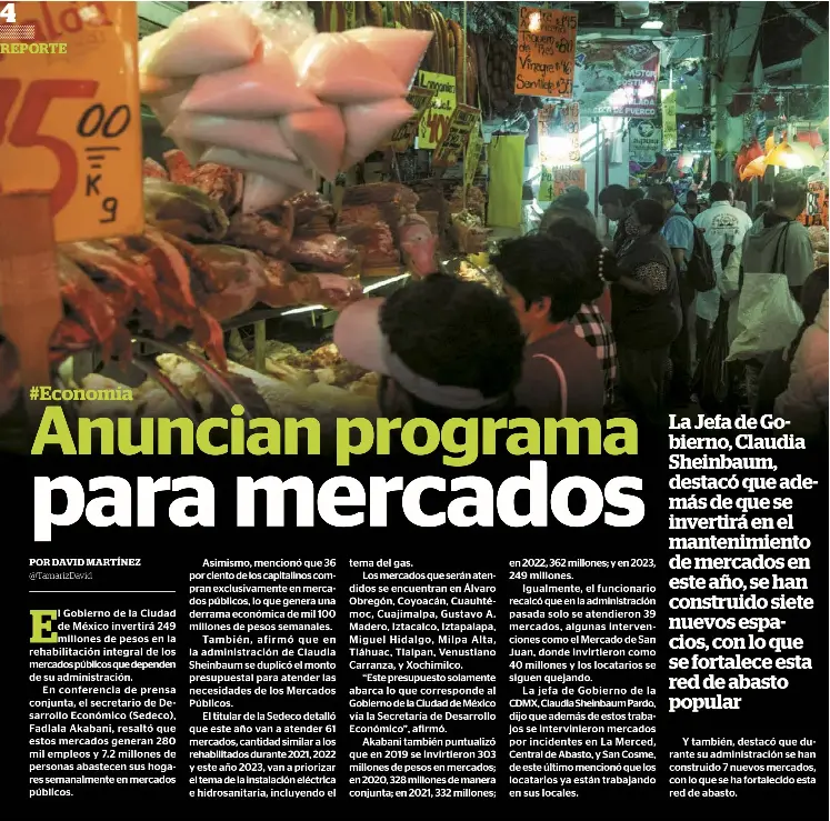 Anuncian programa para mercados - PressReader