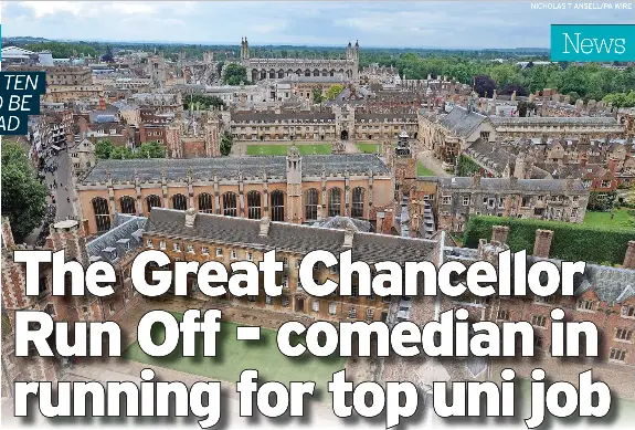 The Great Chancellor Run Off - comedian in running for top uni job - PressReader