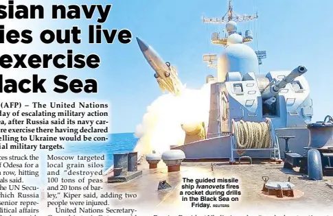 Russian navy carries out live fire exercise in Black Sea - PressReader